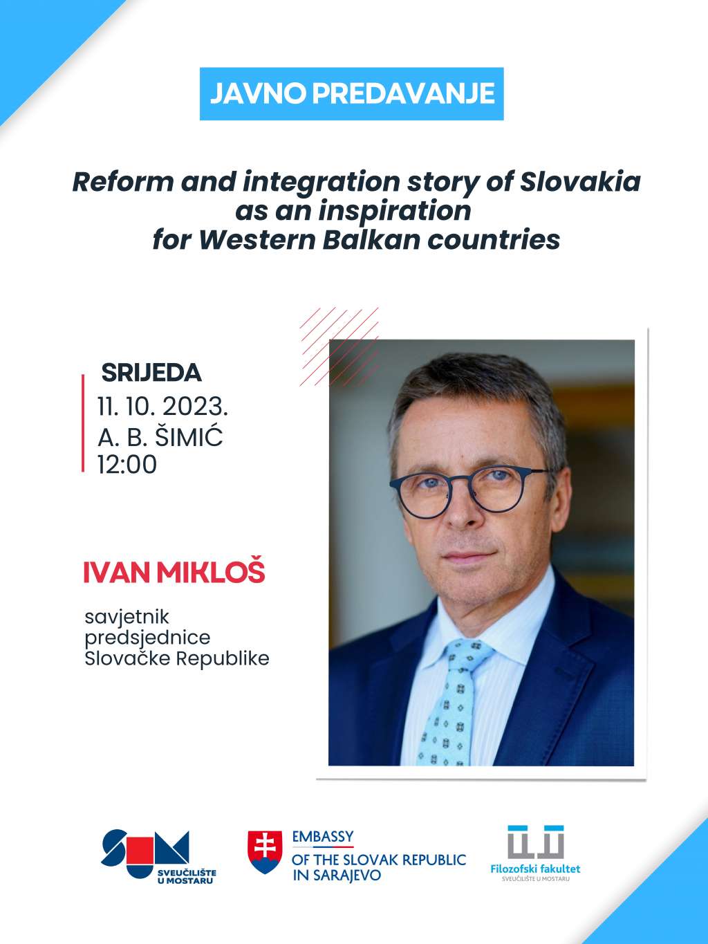 Savjetnik slovačke predsjednice održat će predavanje na Filozofskom fakultetu - Hrvatski ...